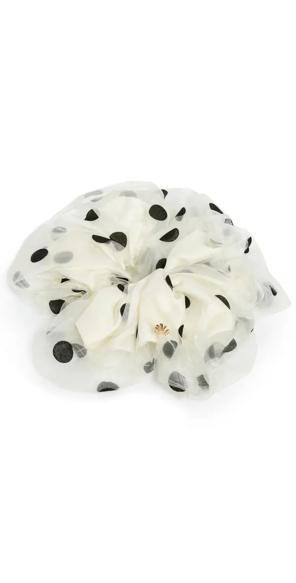 Lele Sadoughi Oversized Polka Dot Scrunchie