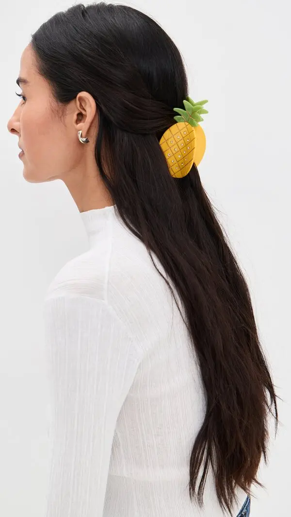 ADINA EDEN Rhinestone Accented Pineapple Claw Clip