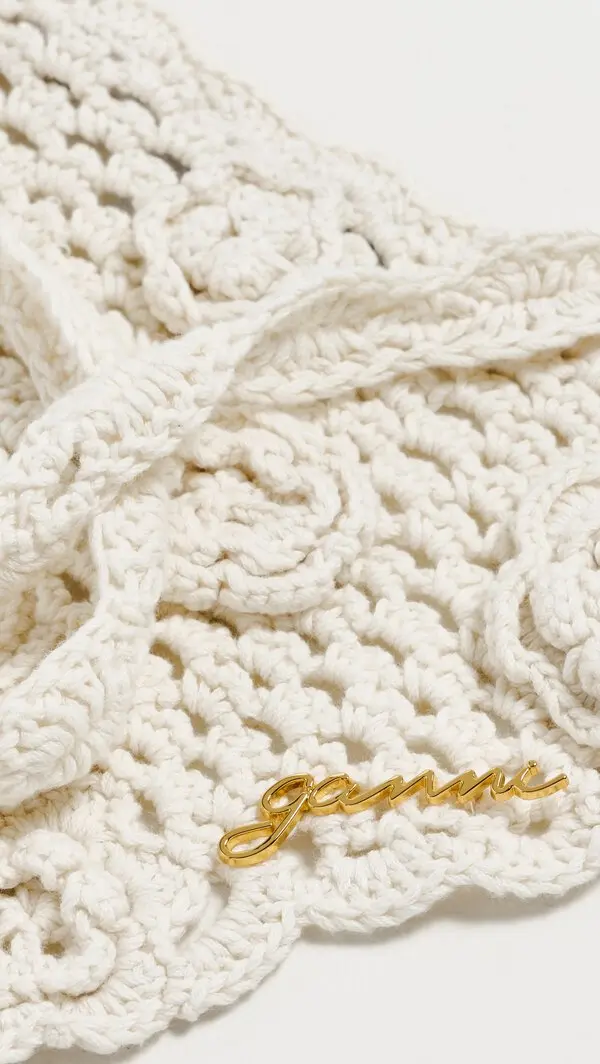 GANNI Crochet Head Scarf - Egret