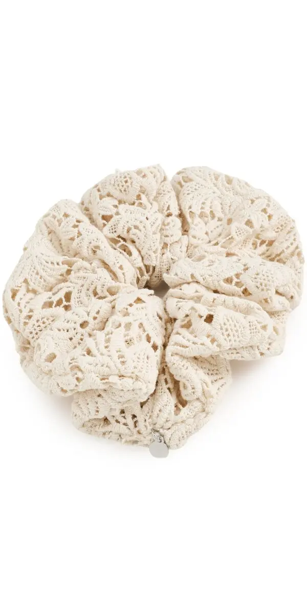 LELET NY Esme Crochet Scrunchie - Ecru