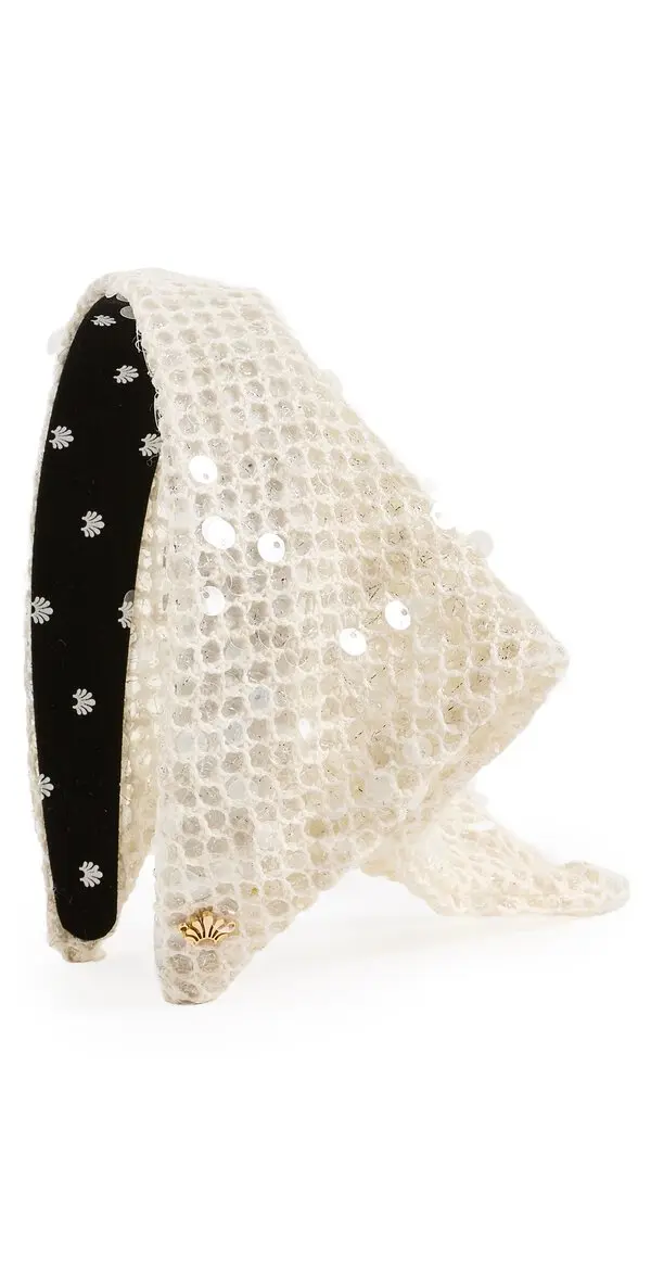 Lele Sadoughi Jackie Sequin Crochet Hankerchief Headband