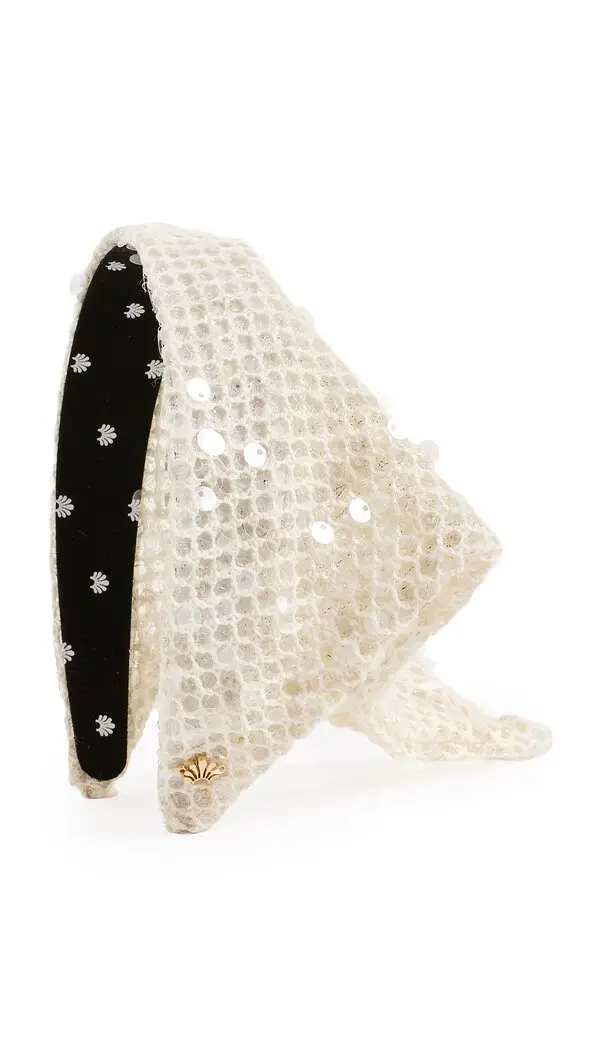 Lele Sadoughi Jackie Sequin Crochet Hankerchief Headband