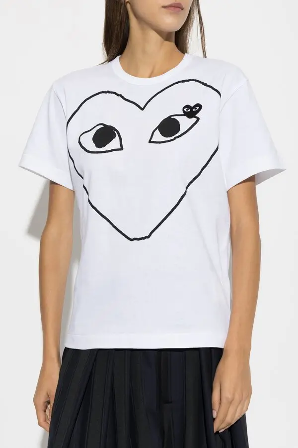 Play Comme Des Garcon Cotton T-shirt With Logo Patch