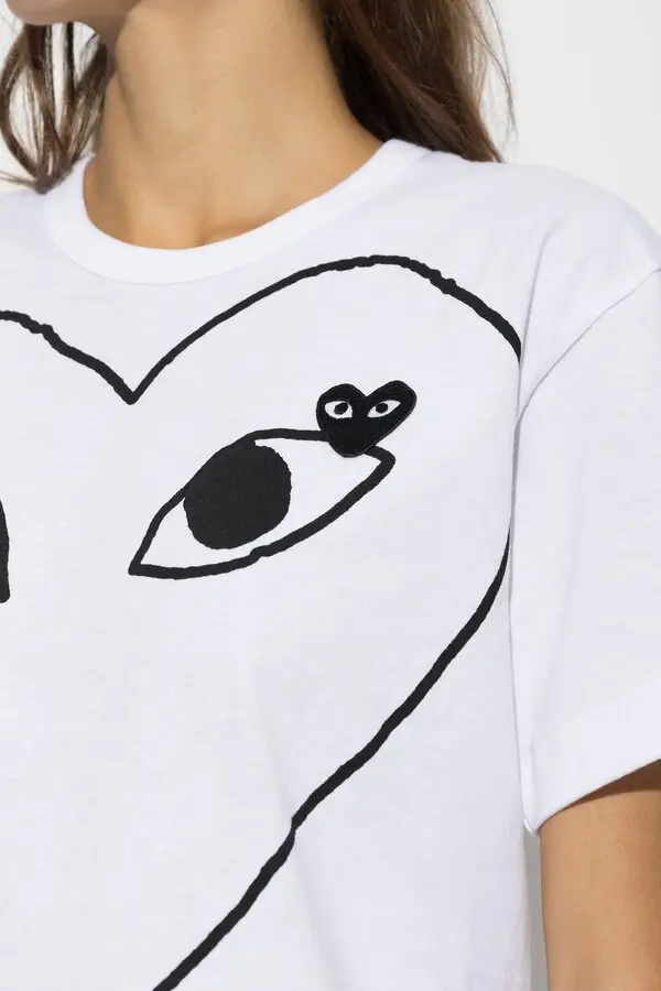 Play Comme Des Garcon Cotton T-shirt With Logo Patch
