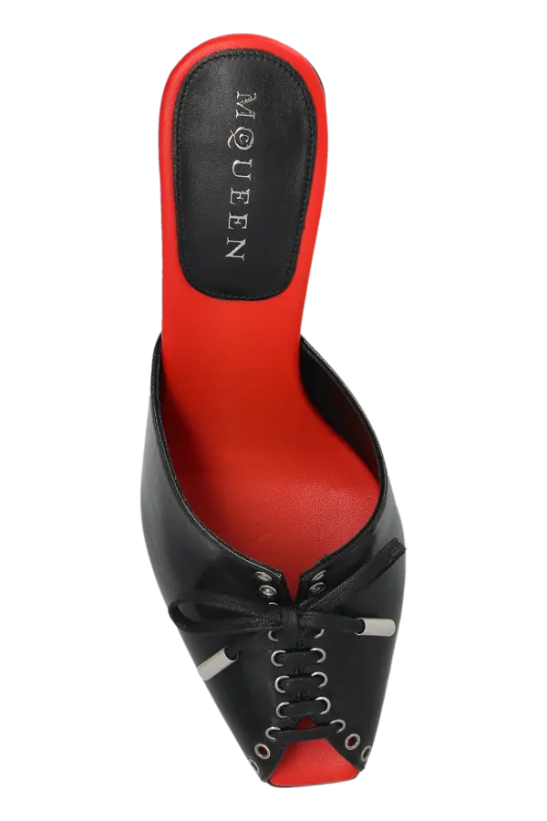 Alexander McQueen Leather Heeled Mules