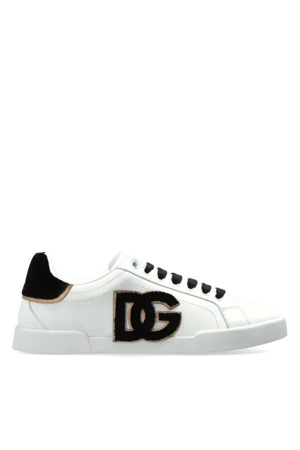 Dolce & Gabbana Leather Sports Shoes With Logo - White