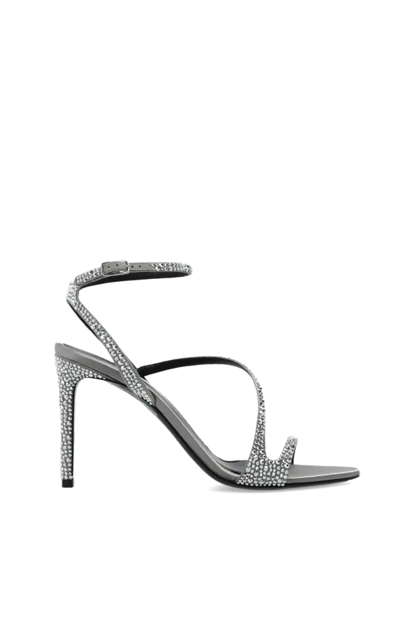 Alexander McQueen Heeled Sandals With Shimmering Crystals