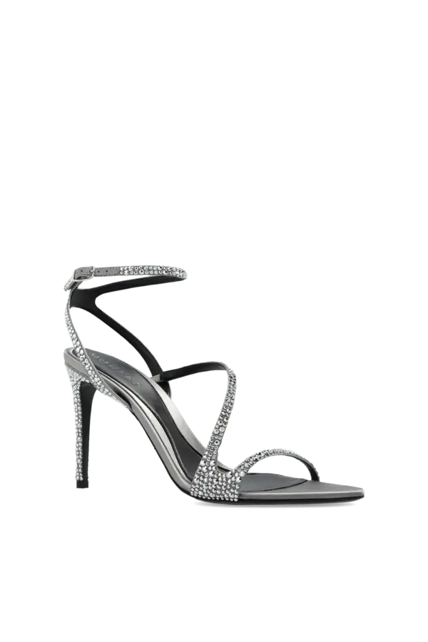 Alexander McQueen Heeled Sandals With Shimmering Crystals