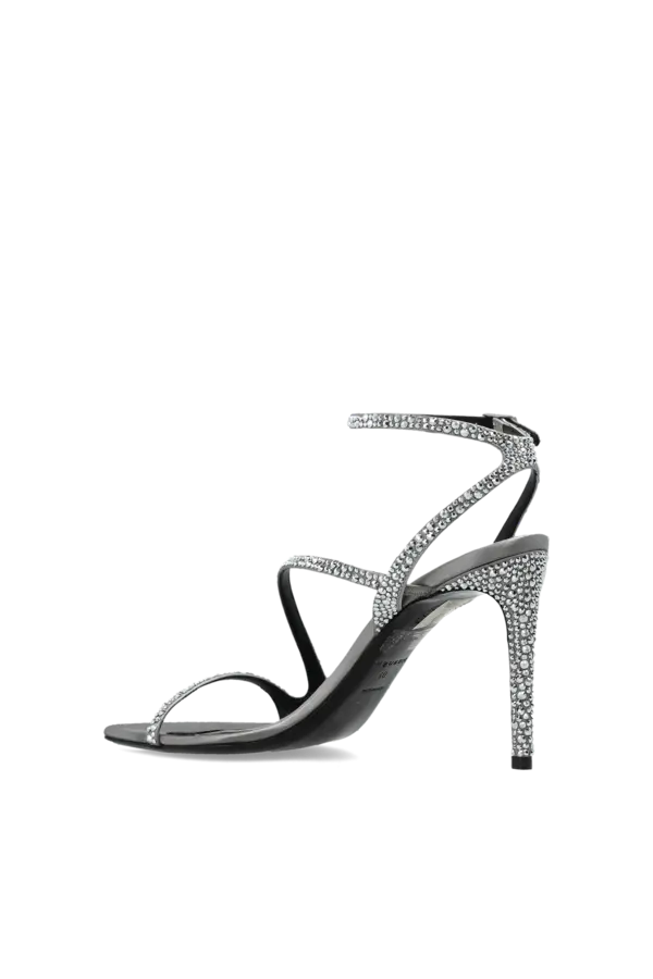 Alexander McQueen Heeled Sandals With Shimmering Crystals
