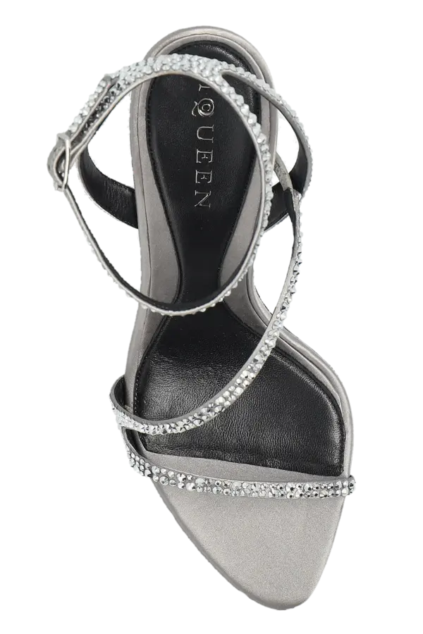 Alexander McQueen Heeled Sandals With Shimmering Crystals