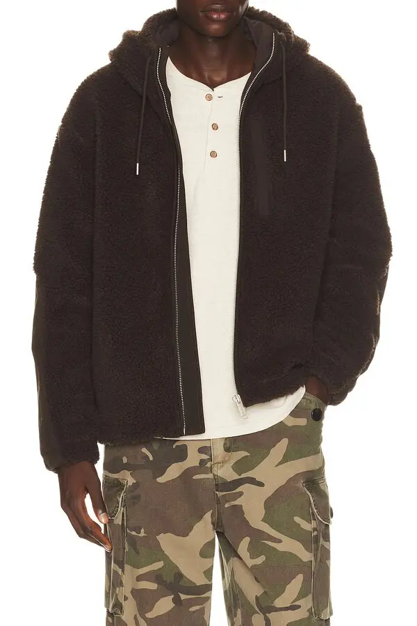 Canada Goose Harrier Fleece Full Zip Hoodie In Brown