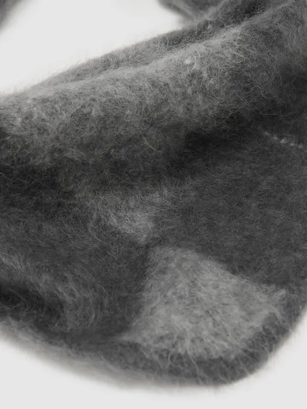 REISS Celeste Brushed-cashmere Argyle-knit Neck-tie Scarf