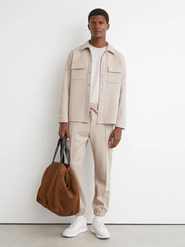 REISS Stellan Herringbone Twin-pocket Overshirt