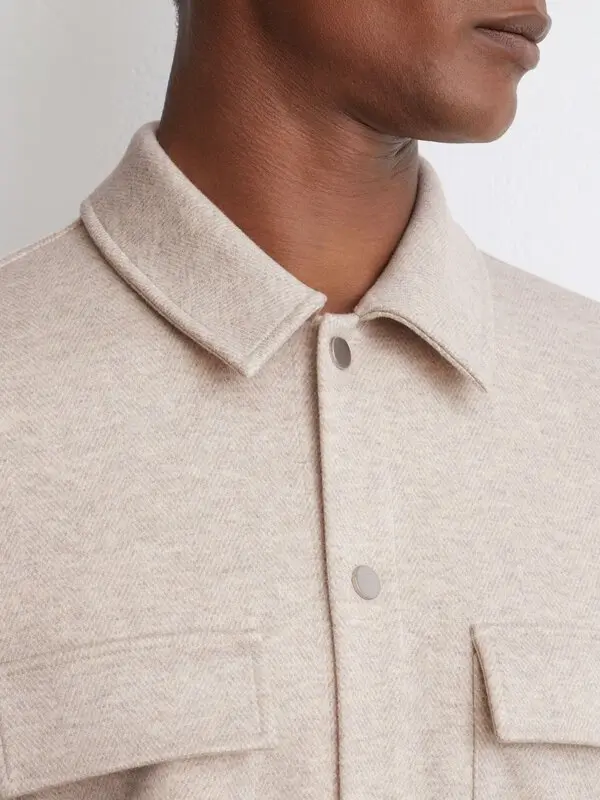 REISS Stellan Herringbone Twin-pocket Overshirt