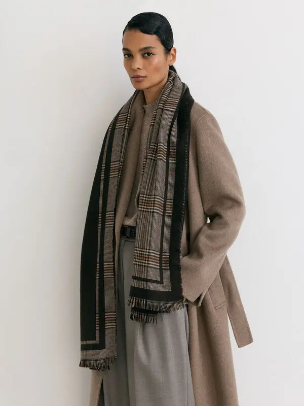 REISS Aura Prince Of Wales Check Scarf