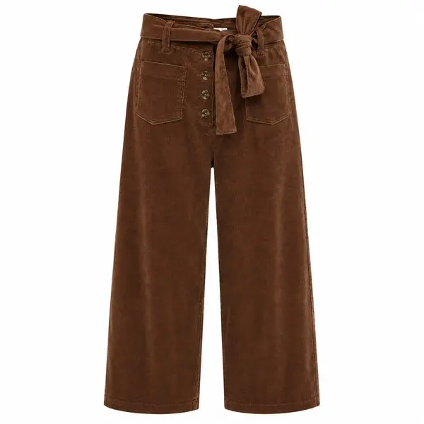SVETLANA K Mitya Trousers – High-waisted Cropped Organic Cotton In Cappuccino - Brown