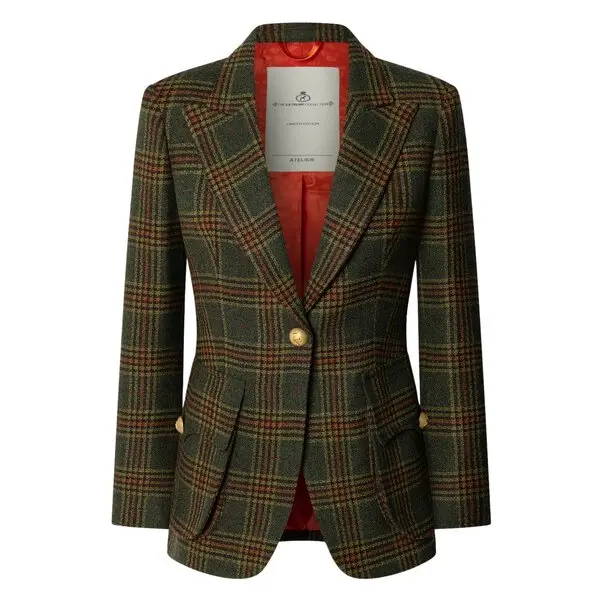 THE EXTREME COLLECTION Checked Wool Blazer Grant - Green