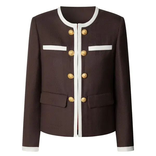 THE EXTREME COLLECTION Wool Blazer With Round Neck Talulla - Brown
