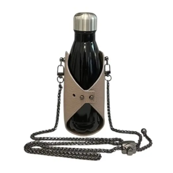 MALUSHA Neutrals Bottle Holder From Taupe Epi Leather