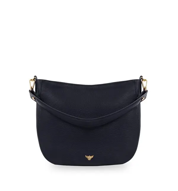 APATCHY LONDON The Rosie Navy Leather Bag