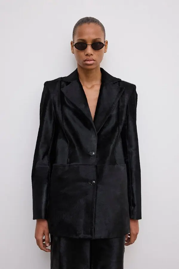 HOUSE OF DAGMAR Pony Leather Blazer