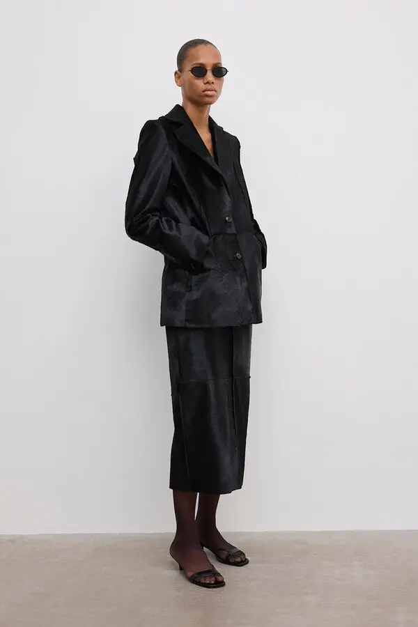 HOUSE OF DAGMAR Pony Leather Blazer