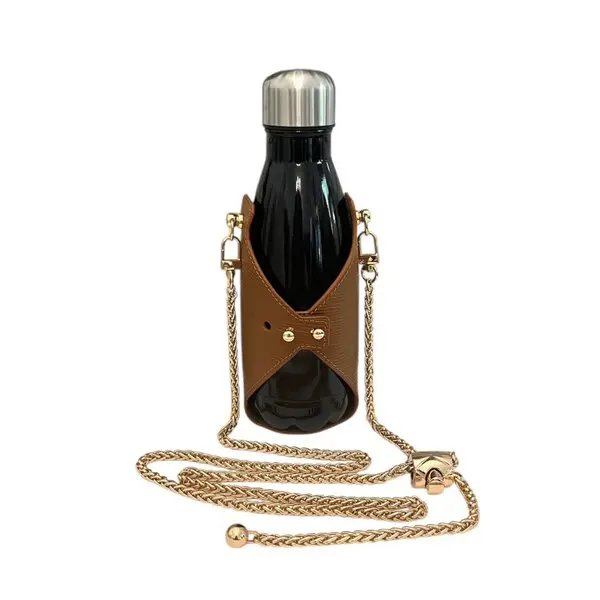 MALUSHA Bottle Holder From Caramel Epi Leather - Brown