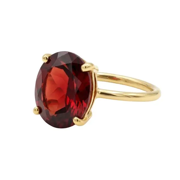 HARFI Gold Vermeil Garnet January Birthstone Crystal Glow Ring