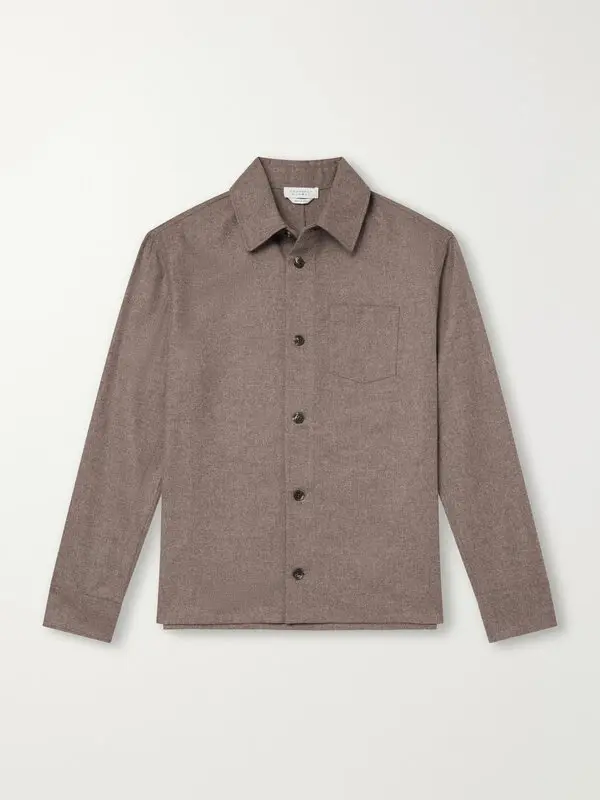 Gabriela Hearst Drew Wool And Cashmere-blend Shirt - Brown
