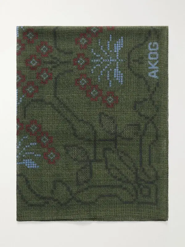A KIND OF GUISE Luz Printed Wool Scarf - Green