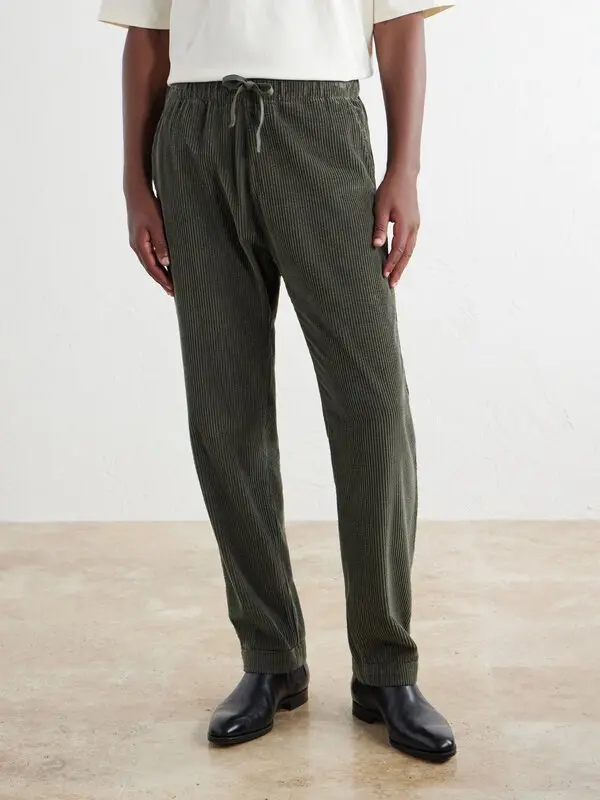 Hartford Straight-leg Cotton Corduroy Trousers With Drawstring Waist