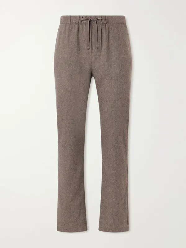 Hartford Joggy Straight-leg Wool Woven Trousers - Brown