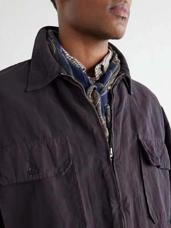 Hartford Printed Wool Scarf - Blue