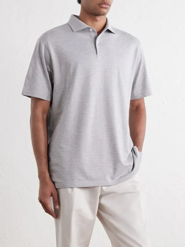 Peter Millar Excursionist Cotton-blend Herringbone Polo Shirt