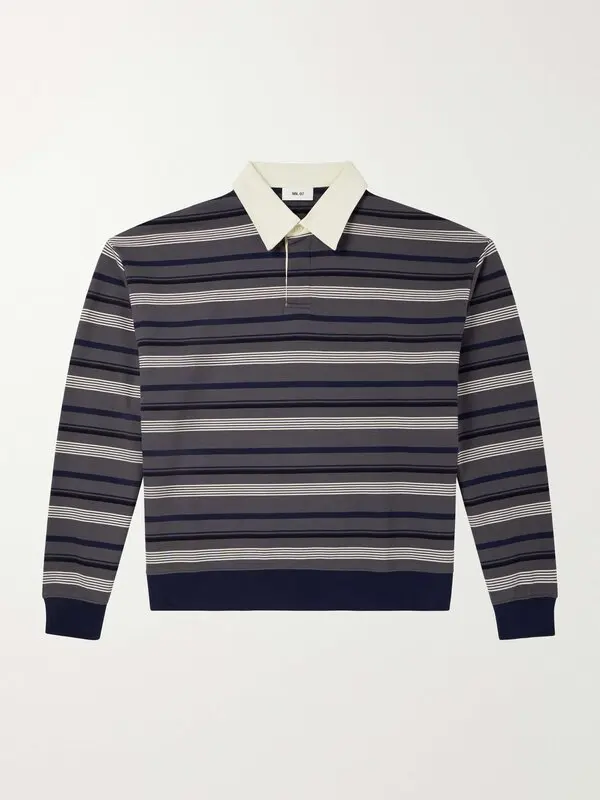 Nn07 David Striped Organic Cotton Polo Shirt