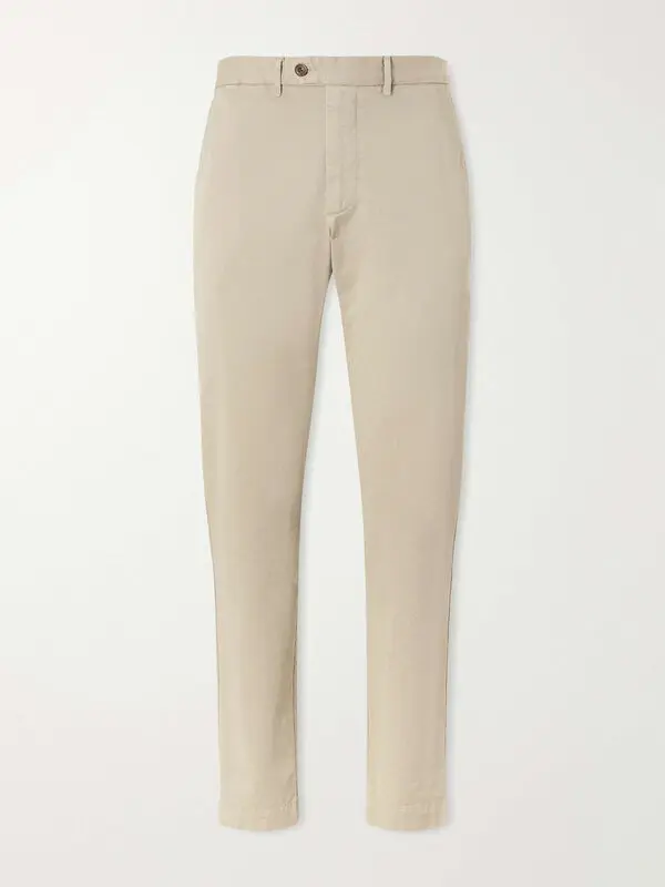 Hartford Taylor Straight-leg Cotton-gabardine Trousers - Beige