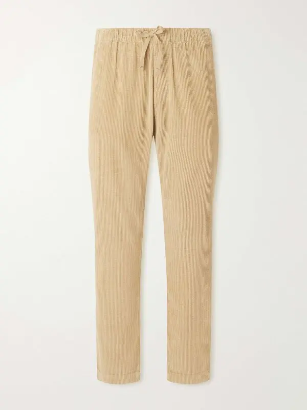 Hartford Joggy Straight-leg Cotton-corduroy Trousers - Beige