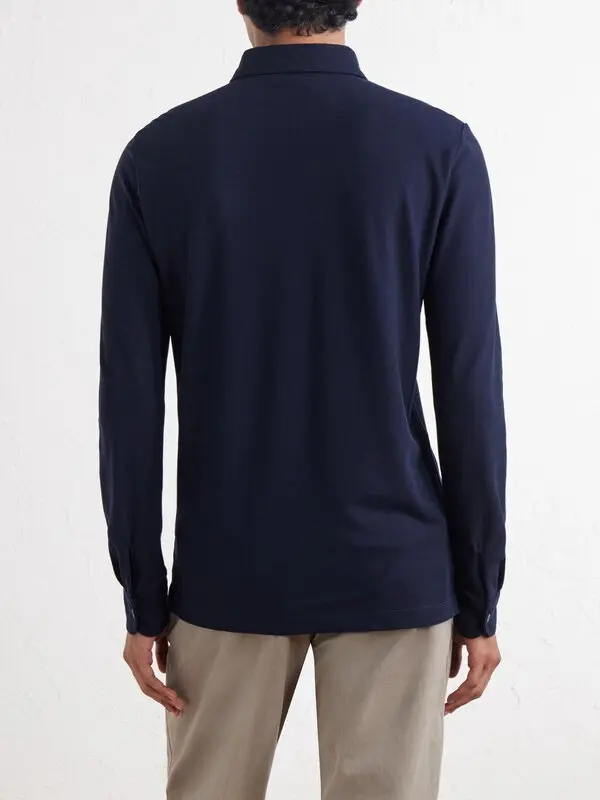 SLOWEAR Zanone Slim-fit Icecotton Piqué Polo Shirt - Blue
