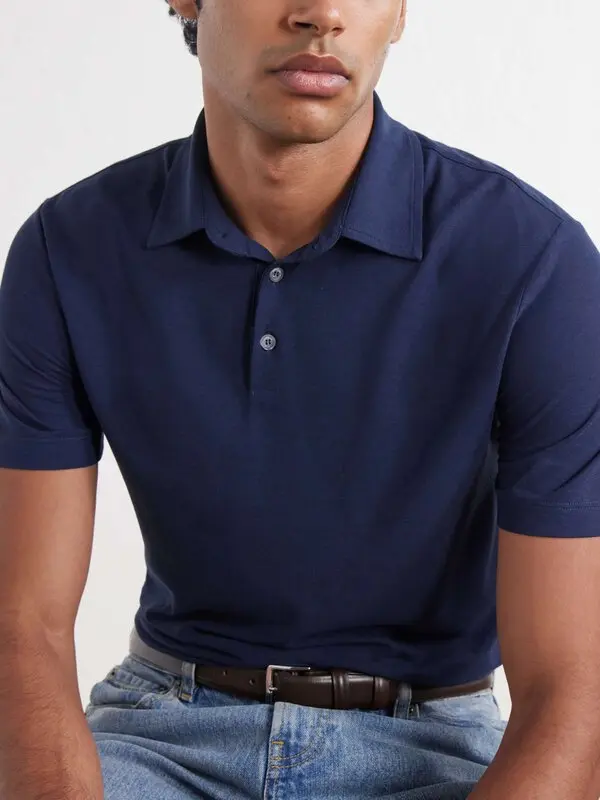 SLOWEAR Zanone Icecotton Polo Shirt - Navy