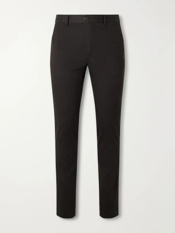 SLOWEAR Straight-leg Cotton-blend Twill Trousers - Brown