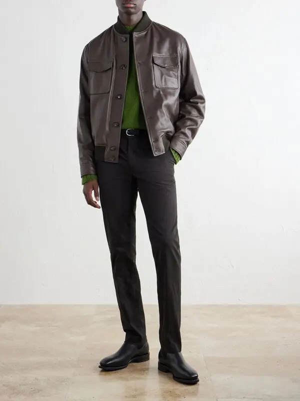 SLOWEAR Straight-leg Cotton-blend Twill Trousers
