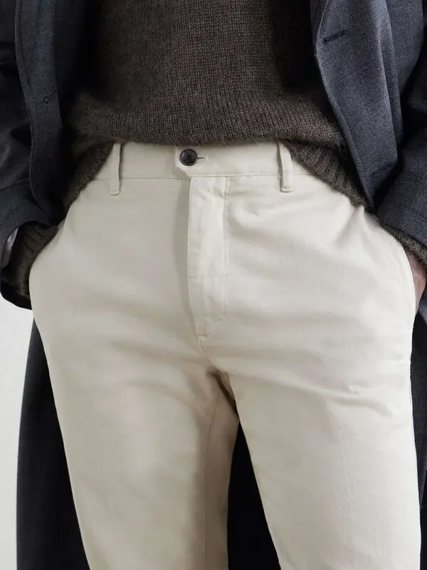 SLOWEAR Straight-leg Cotton-blend Twill Trousers