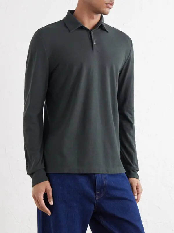 SLOWEAR Zanone Slim-fit Icecotton Piqué Polo Shirt - Green