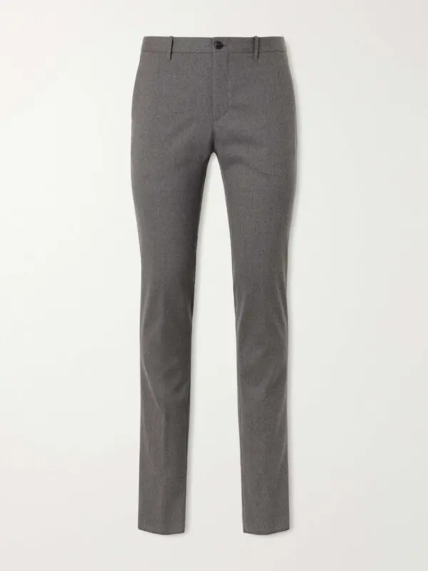 SLOWEAR Straight-leg Wool-blend Tekno Flannel Trousers