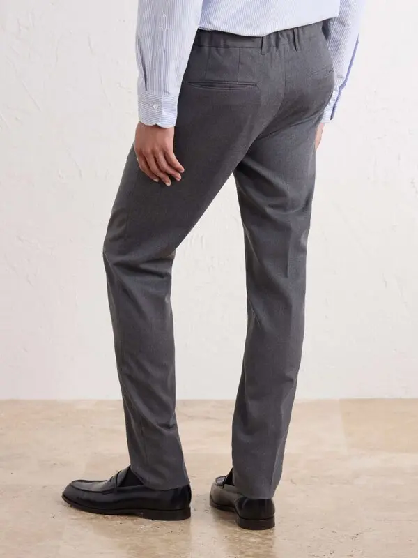 SLOWEAR Straight-leg Wool-blend Tekno Flannel Trousers