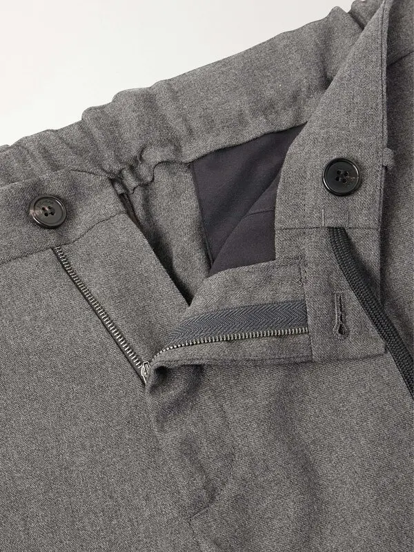 SLOWEAR Straight-leg Wool-blend Tekno Flannel Trousers