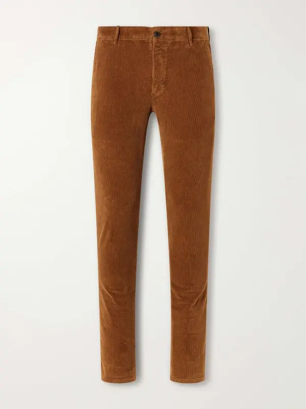 SLOWEAR Straight-leg Cotton-blend Corduroy Trousers