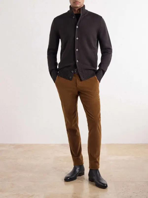 SLOWEAR Straight-leg Cotton-blend Corduroy Trousers