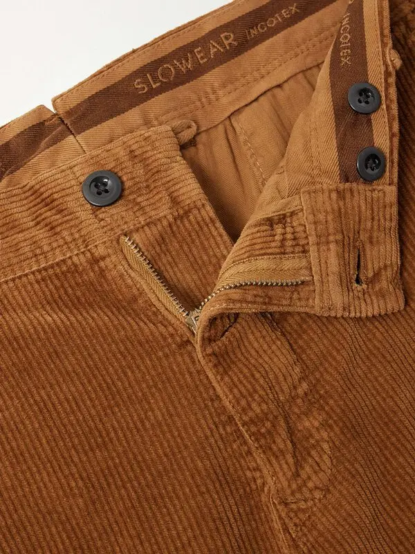 SLOWEAR Straight-leg Cotton-blend Corduroy Trousers