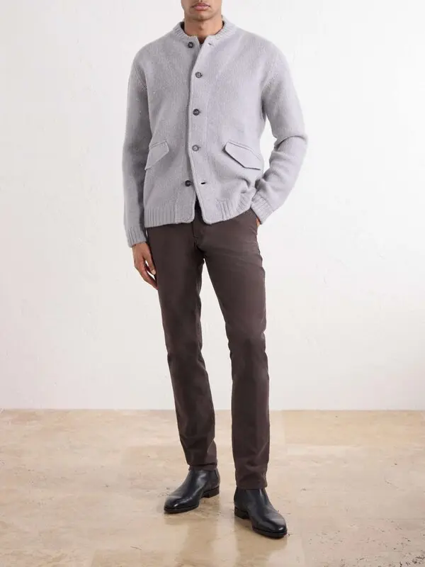 SLOWEAR Slim-fit Straight-leg Stretch-cotton Trousers